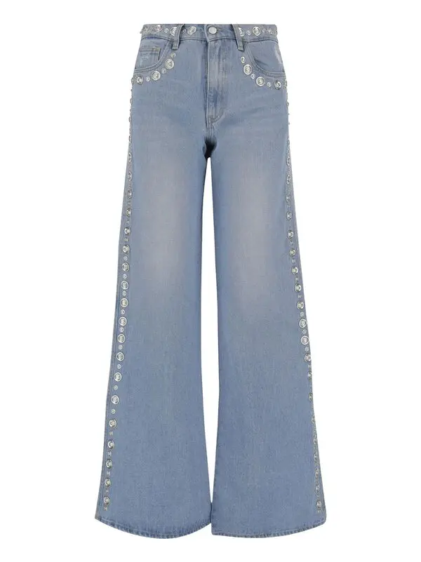 Coperni Embellished Wide-leg Jeans - Blue