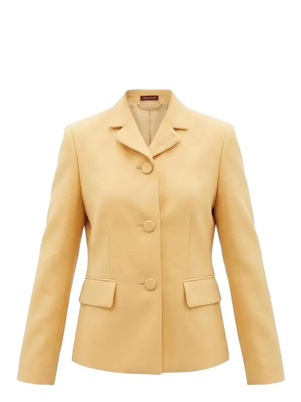 Gucci Light Crêpe Button-up Jacket With Buckle Detailing - Cream