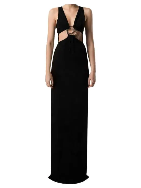 Coperni Cut-out C-logo Gown - Black