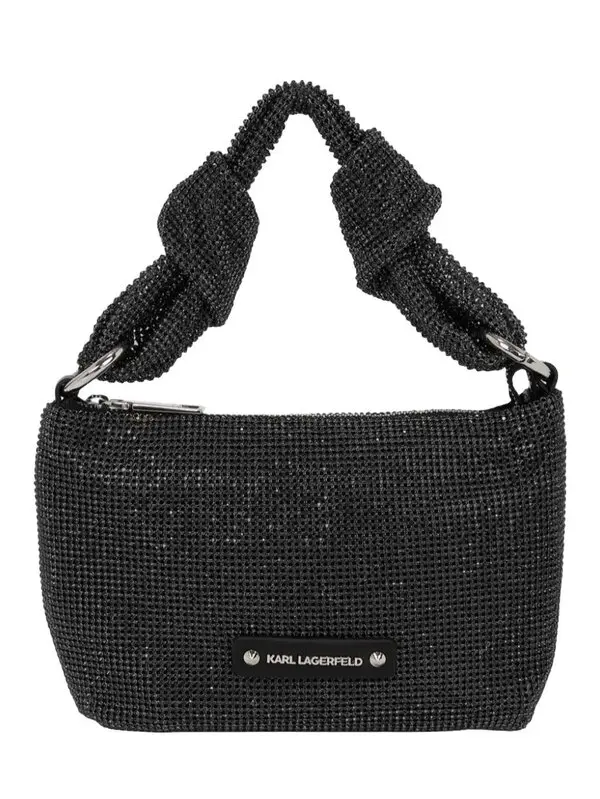 Karl Lagerfeld K/soire Shoulder Bag With Crystal Embellishments - Black