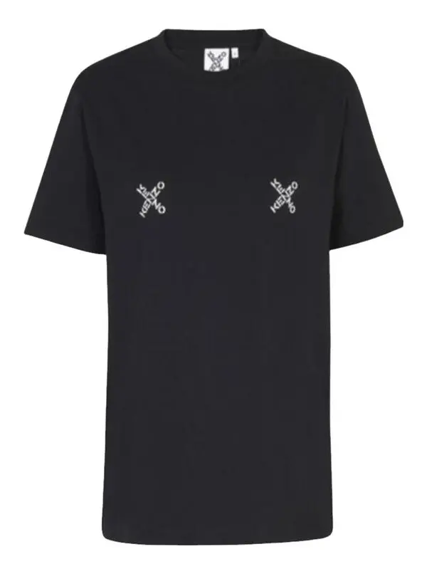 Kenzo Cross Logo-print T-shirt - Black