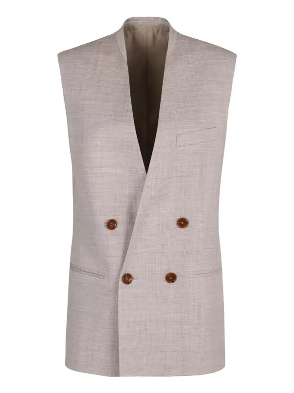 Philosophy Di Lorenzo Serafini Long Double-breasted Waistcoat - Gray