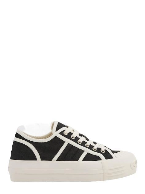 Gucci Monogrammed Low-top Sneakers With Padded Web Detail - Black