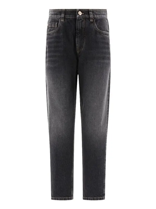 Brunello Cucinelli Tapered Leg Jeans - Black