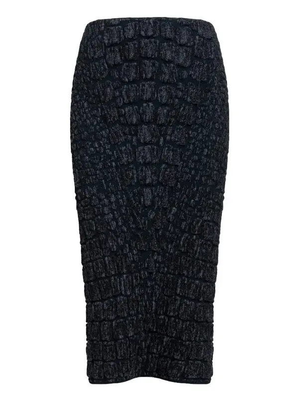 Alaïa Embossed Jacquard Pencil Skirt - Black