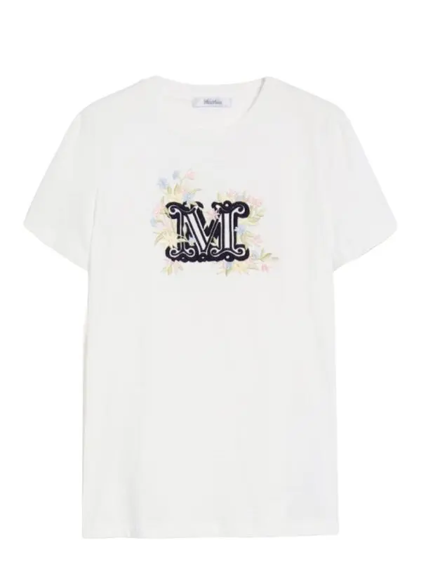Max Mara Embroidered Logo T-shirt - White