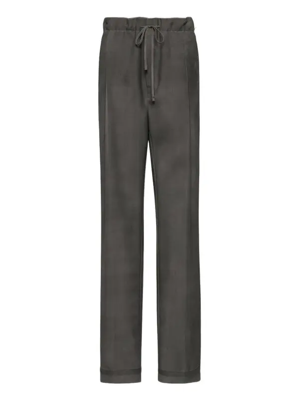 MAISON MARGIELA Drawstring Waist Straight-leg Trousers - Dark Grey Brown