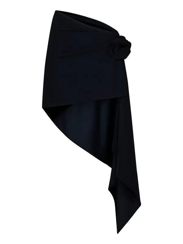 Magda Butrym Asymmetric Floral Skirt - Black