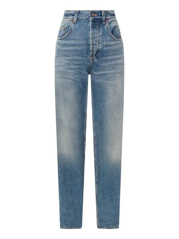 Saint Laurent High-rise Straight-leg Jeans - Blue