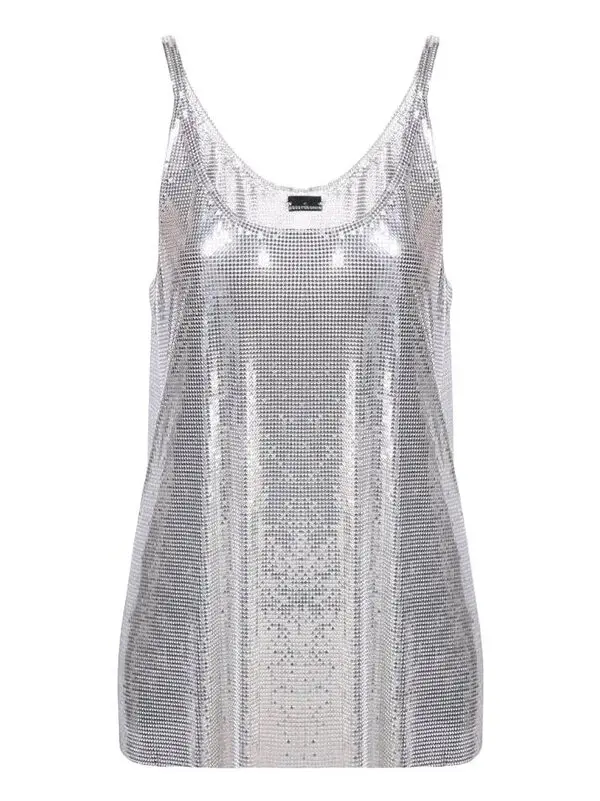 Rabanne Sleeveless Metallic Mesh Tank Top - Multicolor