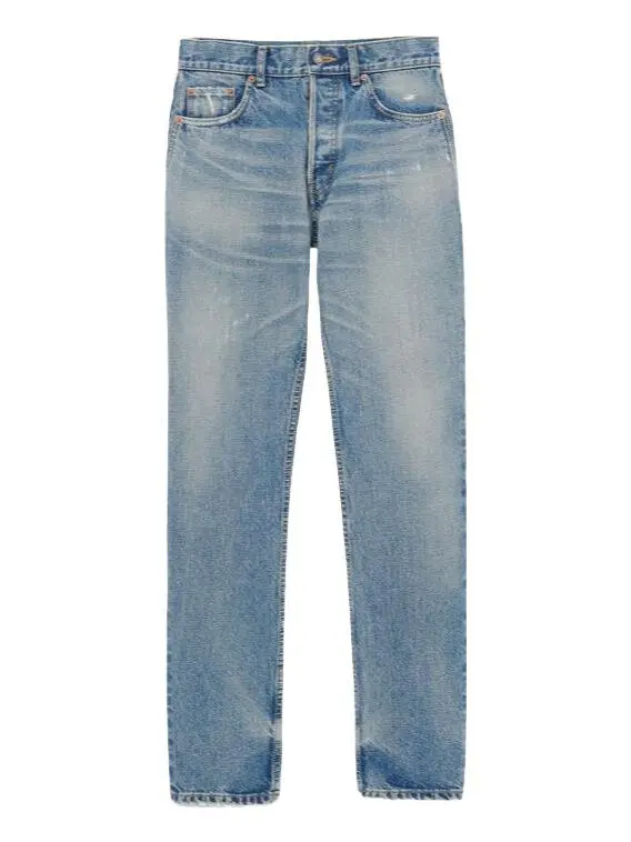 Saint Laurent Low-rise Straight Leg Jeans - Charlotte Blue