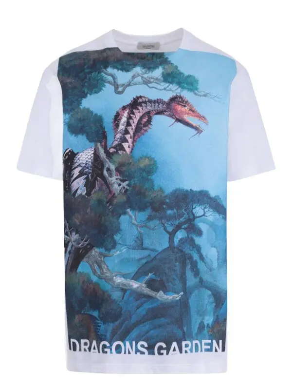 Valentino Garavani Dragons Garden Print T-shirt - Black