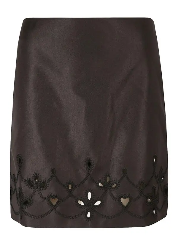 Chloé Embroidered A-line Mini Skirt - Black