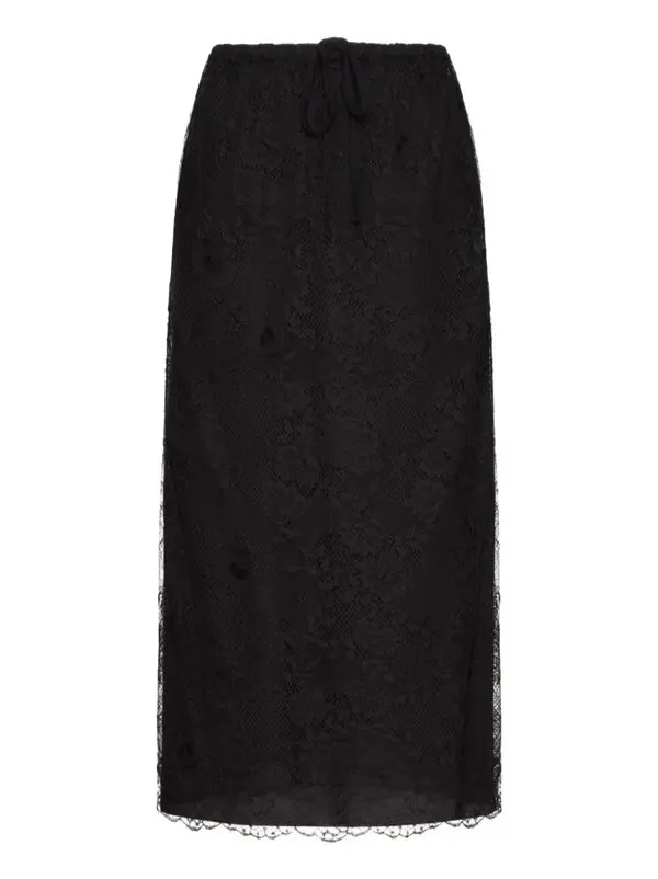 Valentino Garavani Lace Midi Skirt - Black