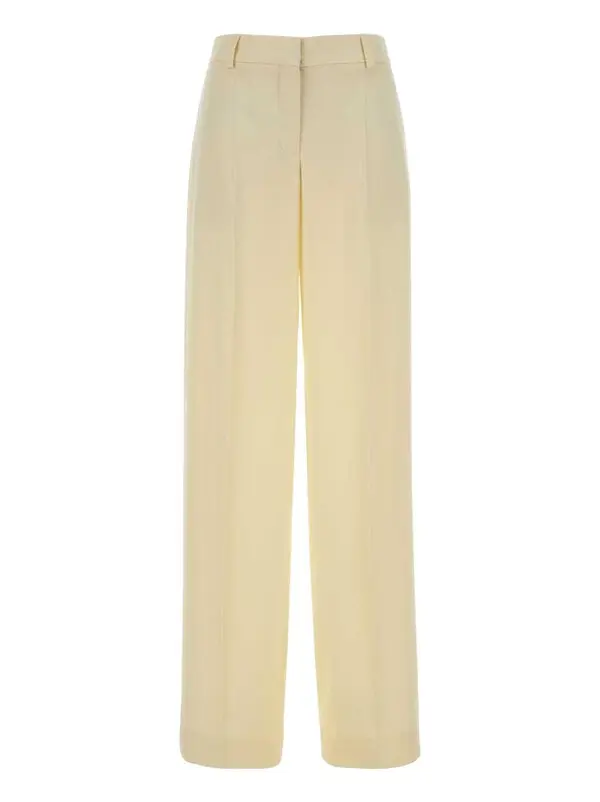 Stella McCartney Pleated Straight Leg Trousers - Nude