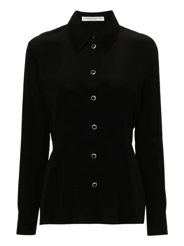 Alessandra Rich Long Sleeve Shirt - Black