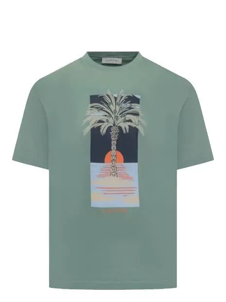 LANVIN Graphic Printed Crewneck T-shirt - Green
