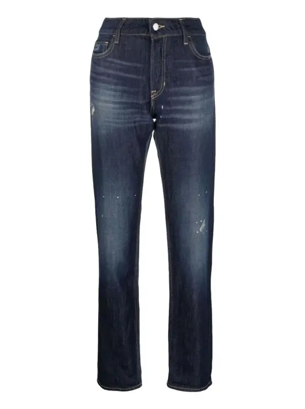 Emporio Armani Mid-rise Straight-leg Jeans - Black