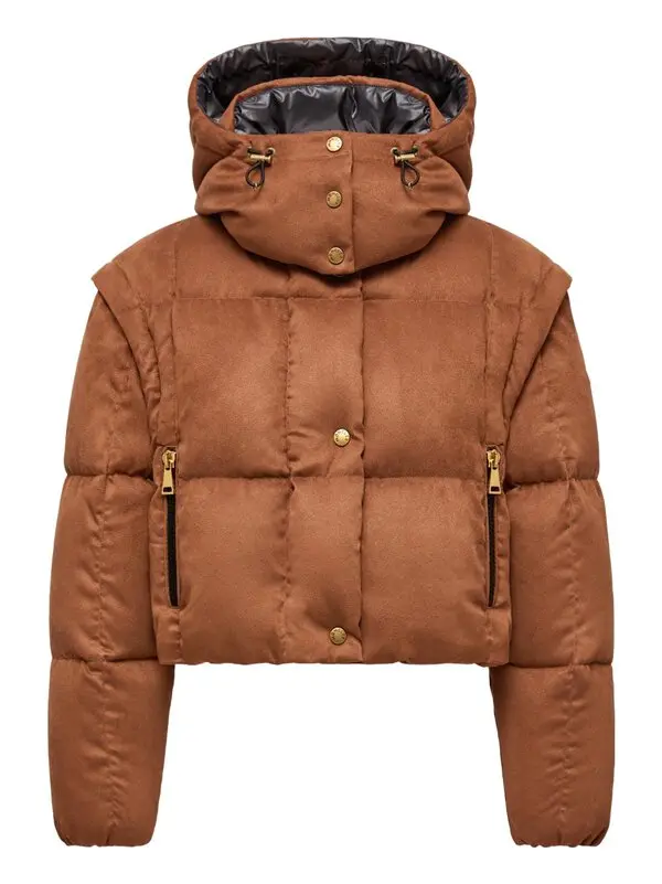 Moncler Paterne 2-in-1 Hooded Short Down Jacket - Brown