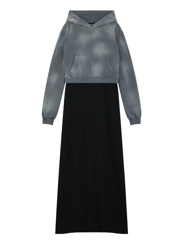 We11Done Layered Hoodie Dress - Black