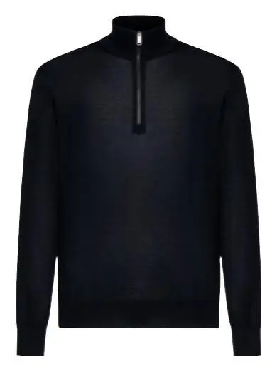 Zegna Zip-detailed Jumper - Black