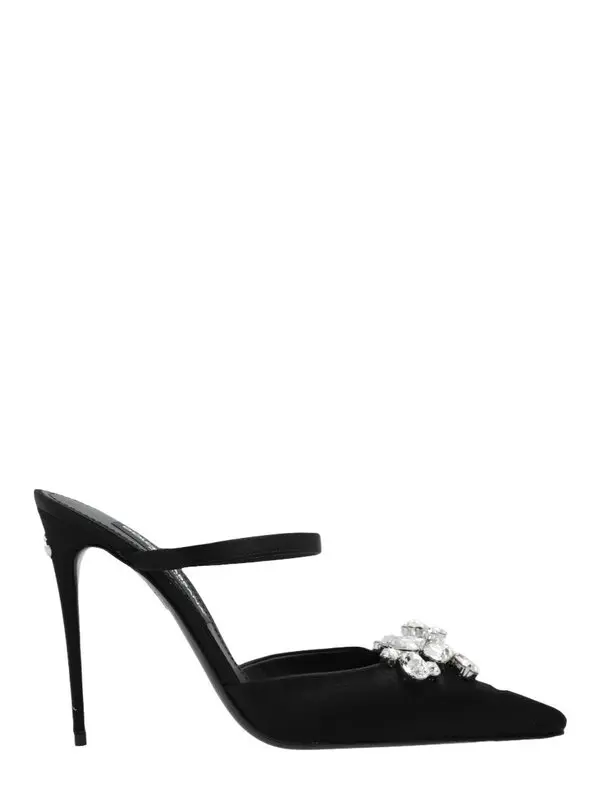 Dolce & Gabbana Embellished Pointed Toe Stiletto Mules - Black