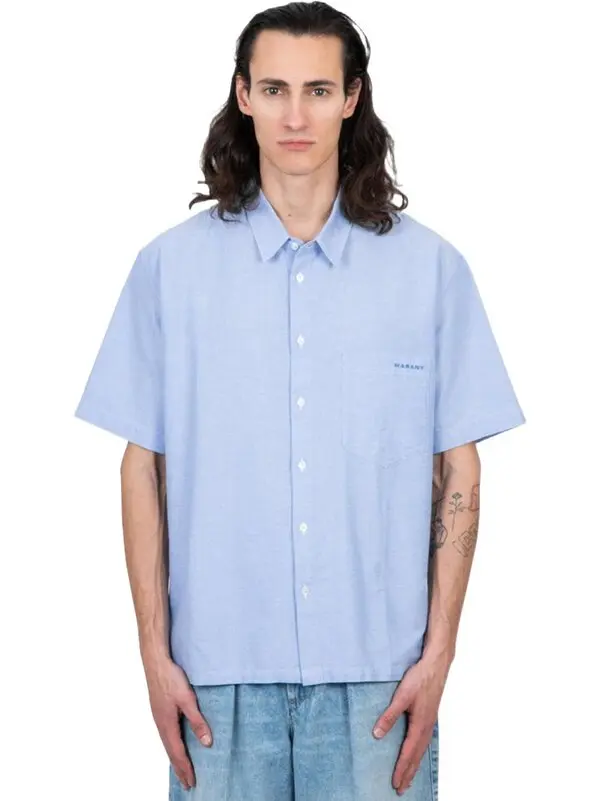 Isabel Marant Étoile Iggy Logo-embroidered Shirt - Blue