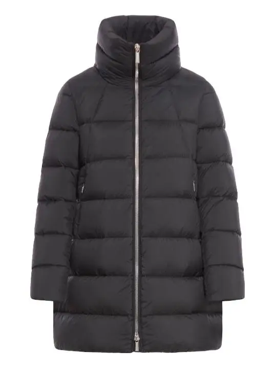 MOORER Alana Padded High-neck Coat - Black