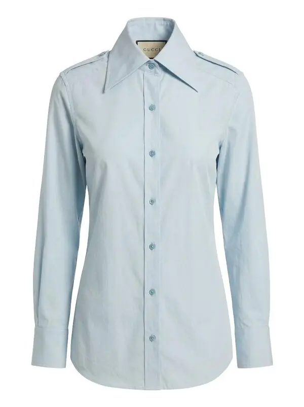 Gucci Pointed Collar Button-up Shirt - Light Blue