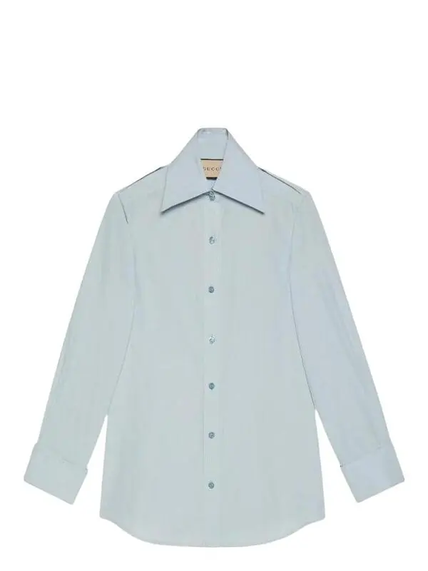 Gucci Pointed Collar Button-up Shirt - Light Blue