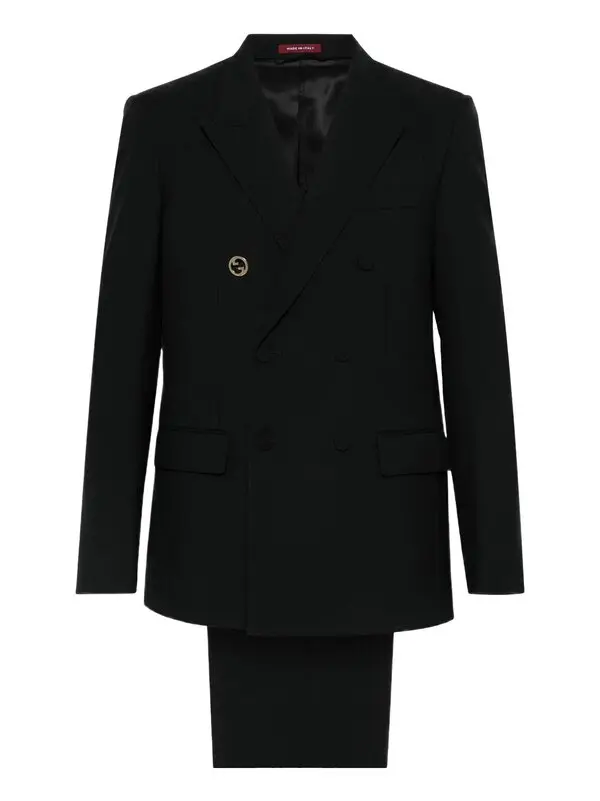 Gucci Interlocking G Double-breasted Suit - Black