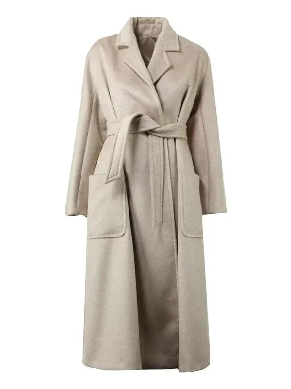 Max Mara Ludmilla Icon Coat Reversible Cashmere And Nylon - Beige