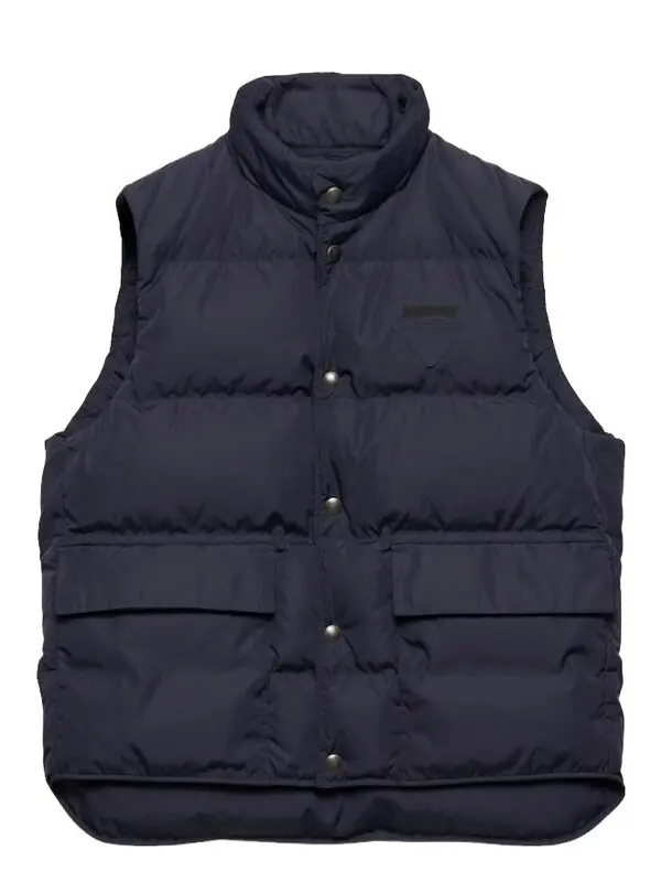 Prada High-neck Padded Gilet - Blue