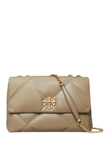 Tory Burch Kira Diamond Quilt Convertible Shoulder Bag - Grey-brown Oak