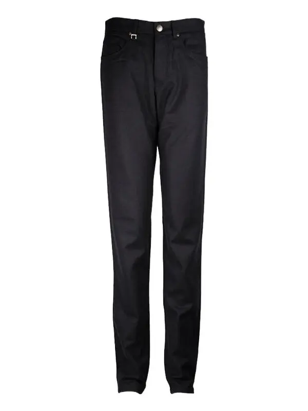 Zegna Navy Blue Logo Casual Pants - Black