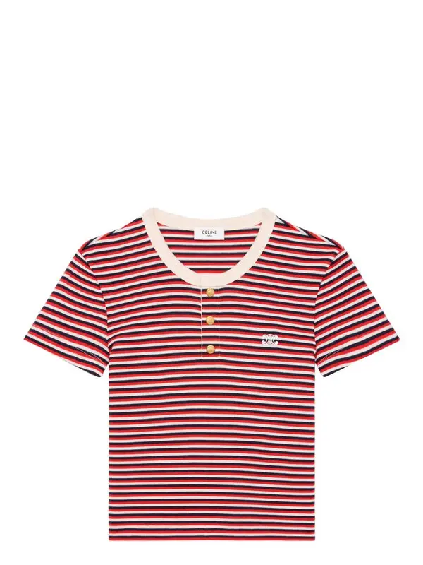 Celine Triomphe Striped Jersey T-shirt - No