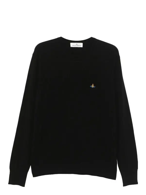 VIVIENNE WESTWOOD Orb Logo Fine Knit Sweater - Black