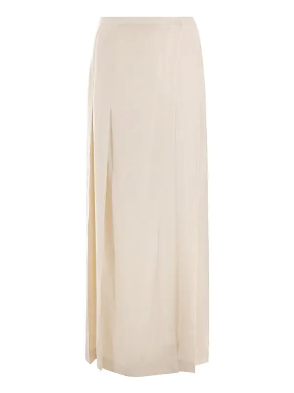 TOTEME Wrap-around Box-pleated Maxi Skirt - Nude