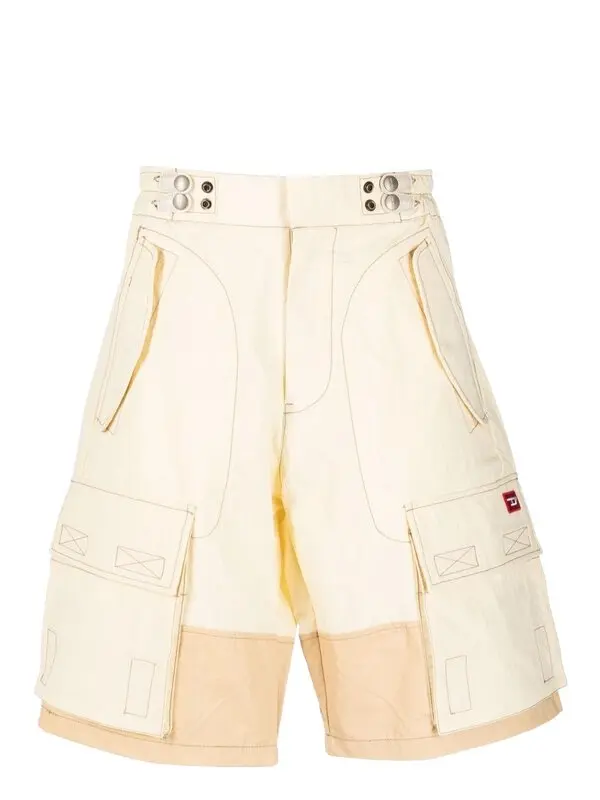 DIESEL® Panelled Multi-pocket Cargo Shorts - White