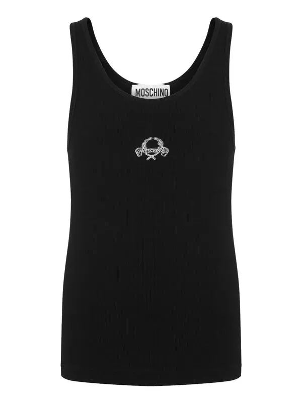 Moschino Embroidered Tank Top - Black