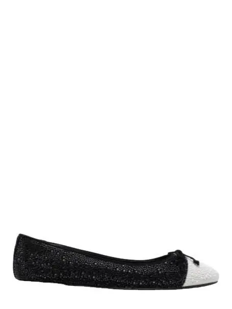 Tory Burch Embellished Bow Detail Ballet Flats - Black