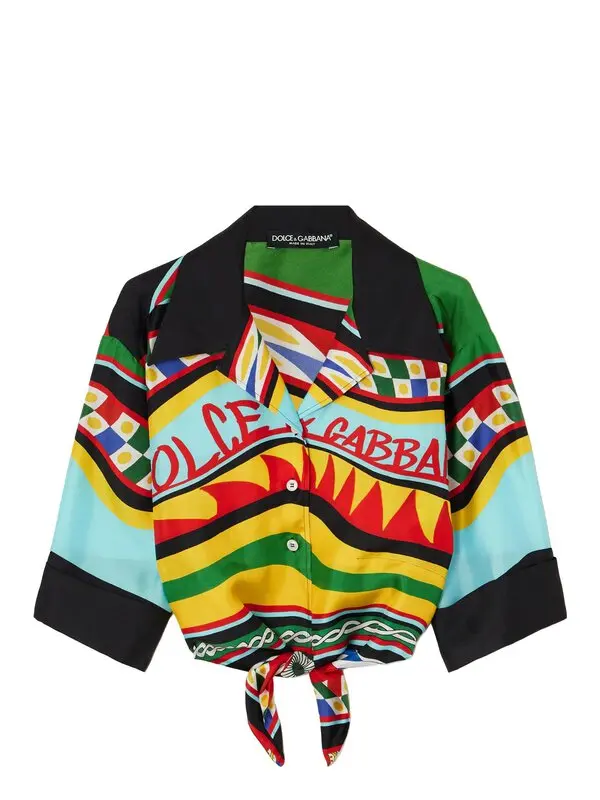 Dolce & Gabbana Graphic Print Cropped Shirt - Multicolor