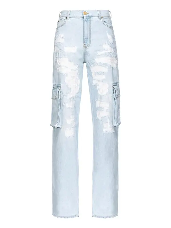 Pinko Belted Cargo Jeans - Blue