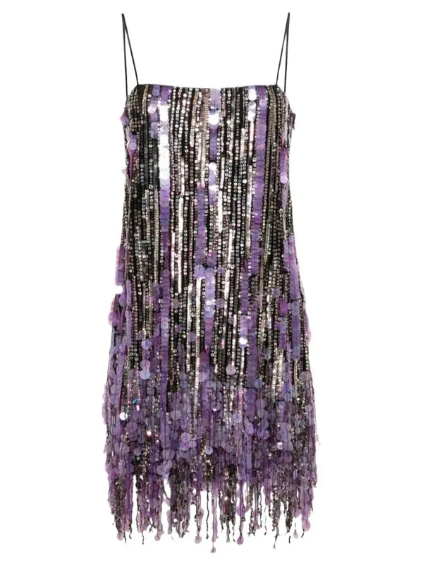 Amen Sequin Tassel Dress - Black/color