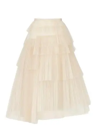 Dior Mid-length Asymmetric Pleated Skirt - Nude