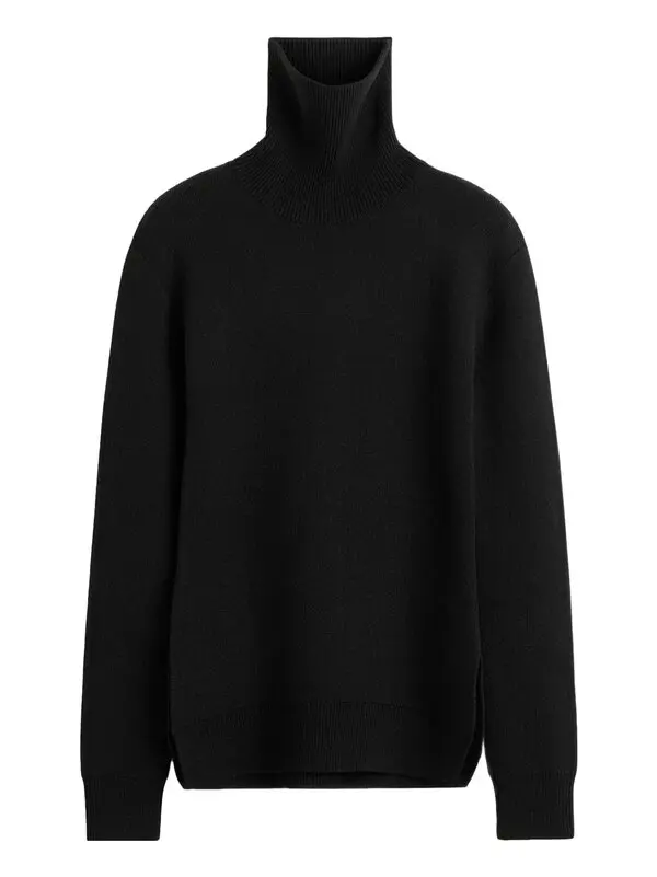 TOTEME High Neck Side Slit Jumper - Black