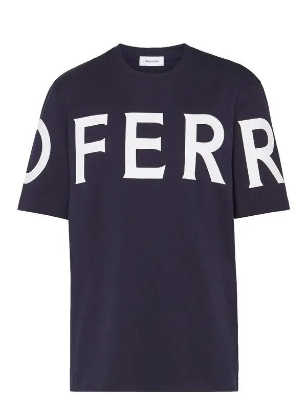 FERRAGAMO Logo Print Crewneck T-shirt - Black