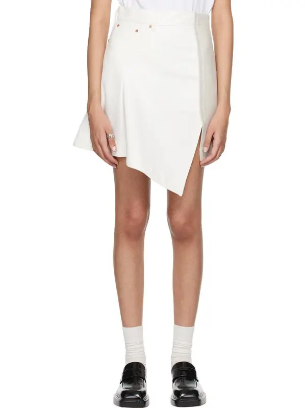 Sacai Denim Wool Melton Skirt - White