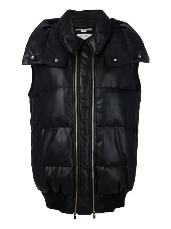Stella McCartney Hooded Sleeveless Down Puffer Jacket - Black