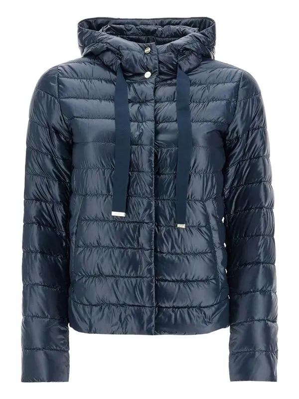 Herno Quilted Hooded Drawstring Puffer Jacket - Blue